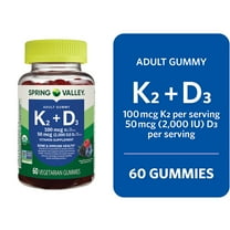 Spring Valley Vitamin K2 + Vitamin D3 Supplement Vegetarian Gummies for ...