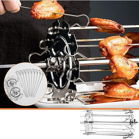 BBQ Grill Cage Roaster Rotisserie Stainless Steel Skewers Needle Cage ...