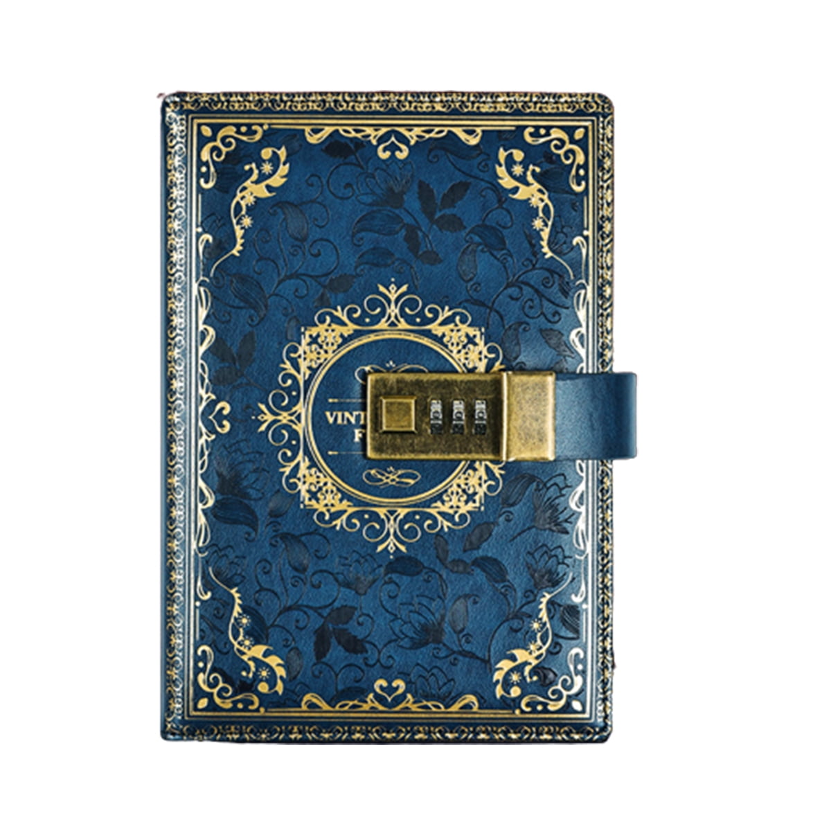 Diario secreto con cerradura, diario con diseño en relieve dorado ...