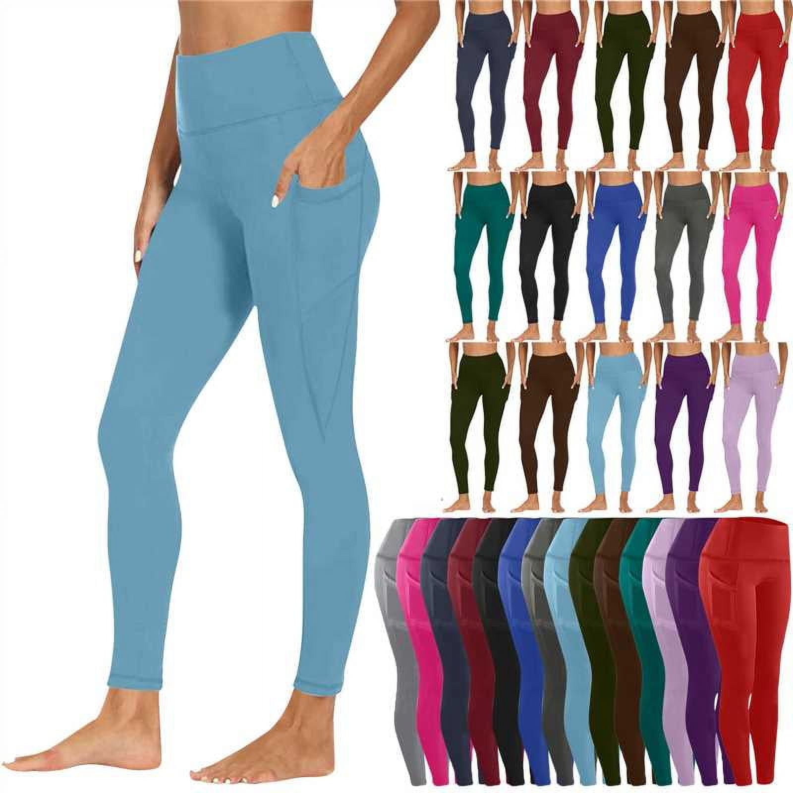 Click here for Amzcrzy Leggings For Women With Pocket Solid Color... prices