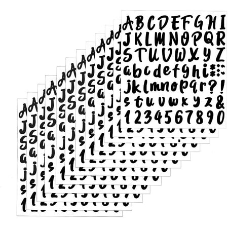 10 Sheets 720Pcs Self-Adhesive Vinyl Sticker, Outdoor Waterproof Letter ...