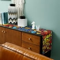 Blue Red Yellow Table Runner 72 Inches Long, Modern Colored Rainbow ...