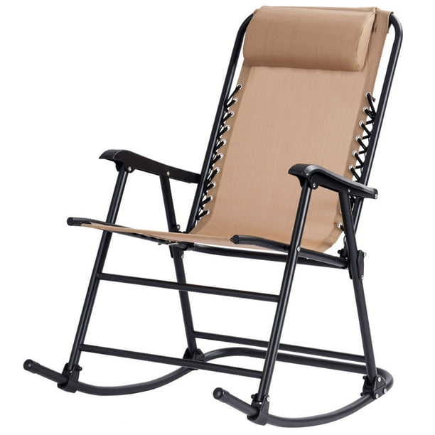 Costway Folding Zero Gravity Rocking Chair Rocker Porch Outdoor Patio ...