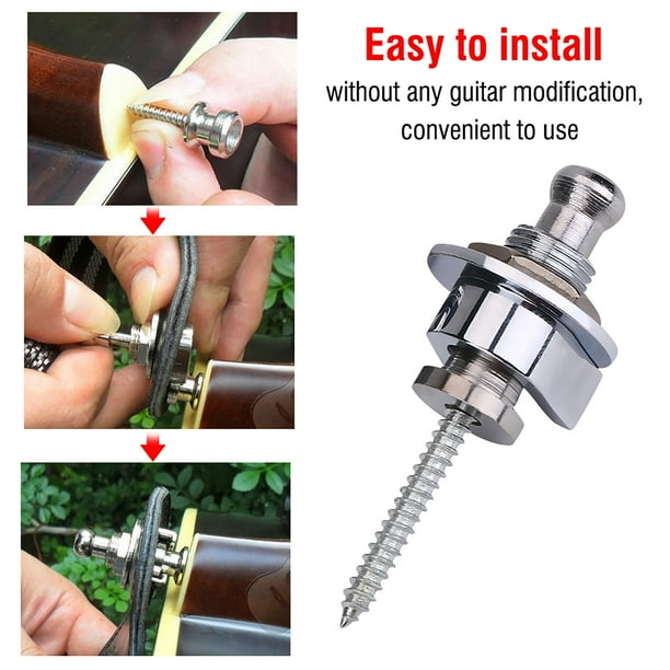 Guitar Strap Lock, Durable High Glossiness Appearance Easy To Install ...