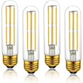 FJSHN-Dimmable E26 Edison Bulb 6W Tubular T10 led Bulb,Equal 60 watt ...