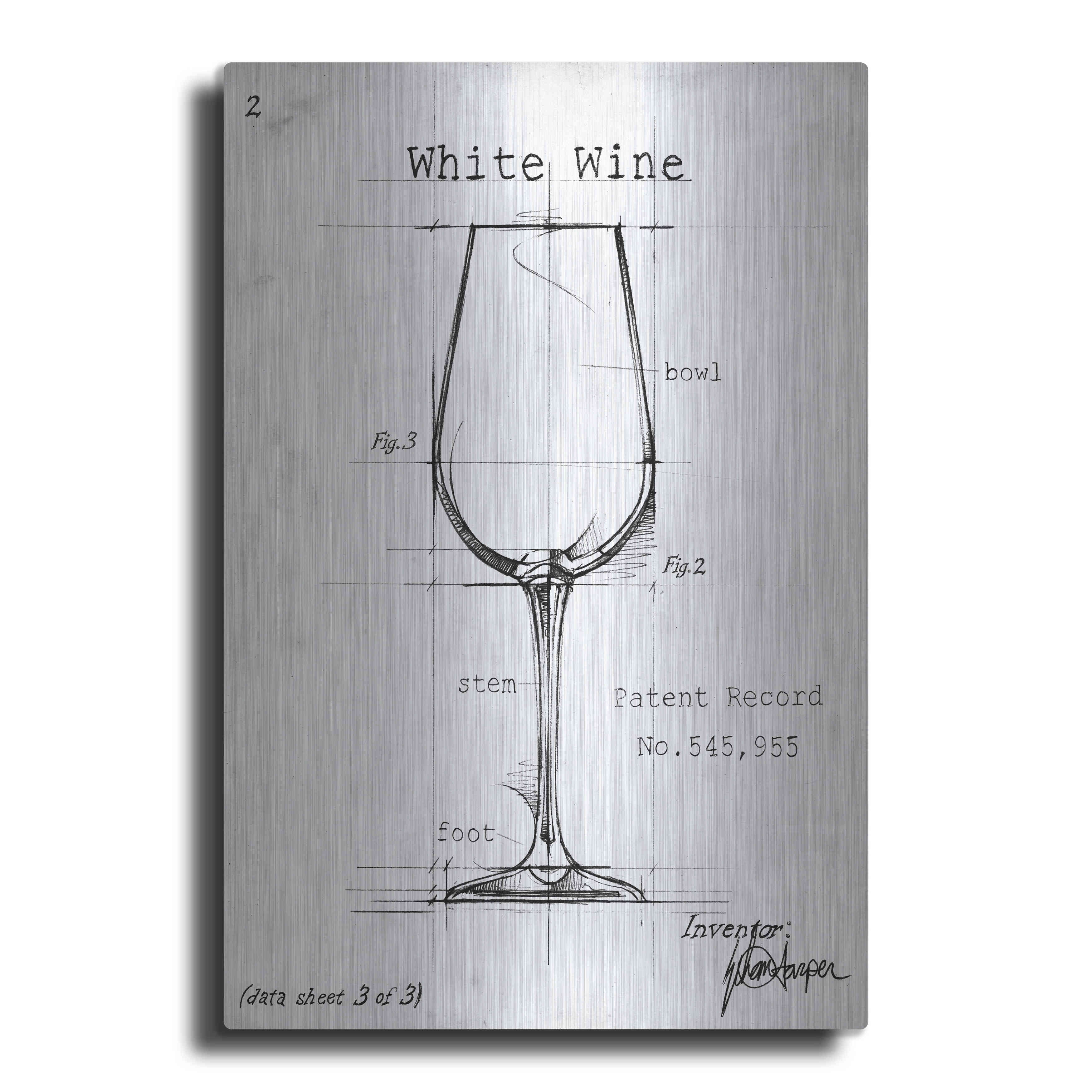 Luxe Metal Art 'Barware Blueprint IV' by Ethan Harper, Metal Wall Art ...