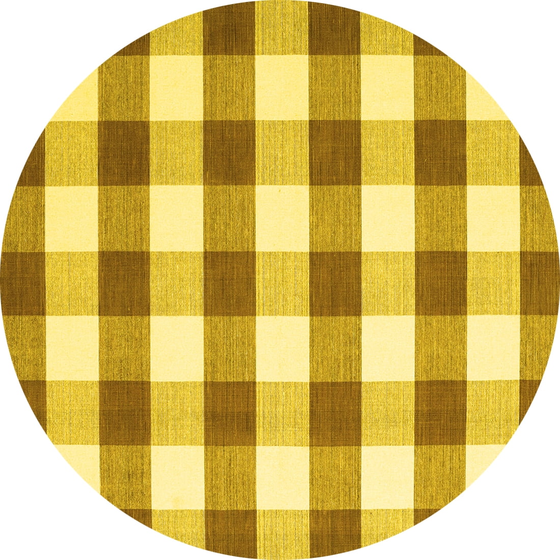 Ahgly Company Indoor Round Checkered Yellow Modern Area Rugs, 6' Round ...