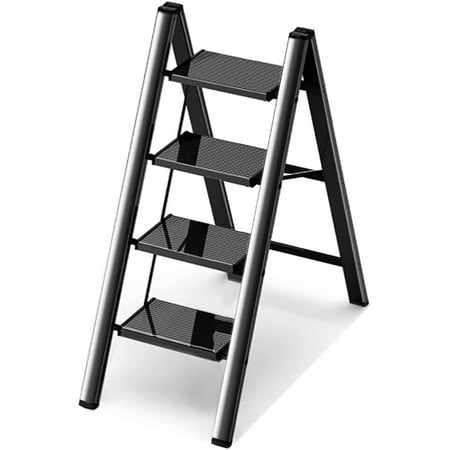 Step ladders Foldable 4 Steps Ladder Modern Woodgrain Coating Ladder ...
