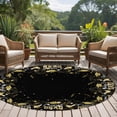 Black Graduation Cap 6FT Round Area Rugs for Living Room Gold Stars ...