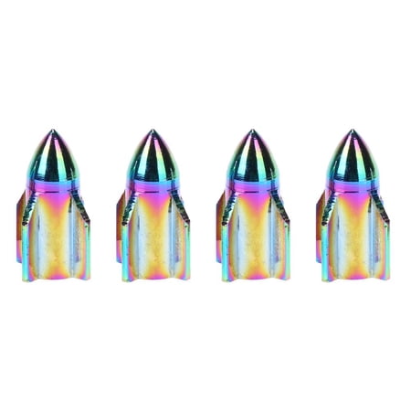 4pcs Colorful Rocket Shaped Aluminum Car Wheel Tire Valve Stem Caps ...