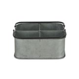 Cheungs FP-4050 Rectangular Metal Gray Bucket With 4 Slots And 2 ...