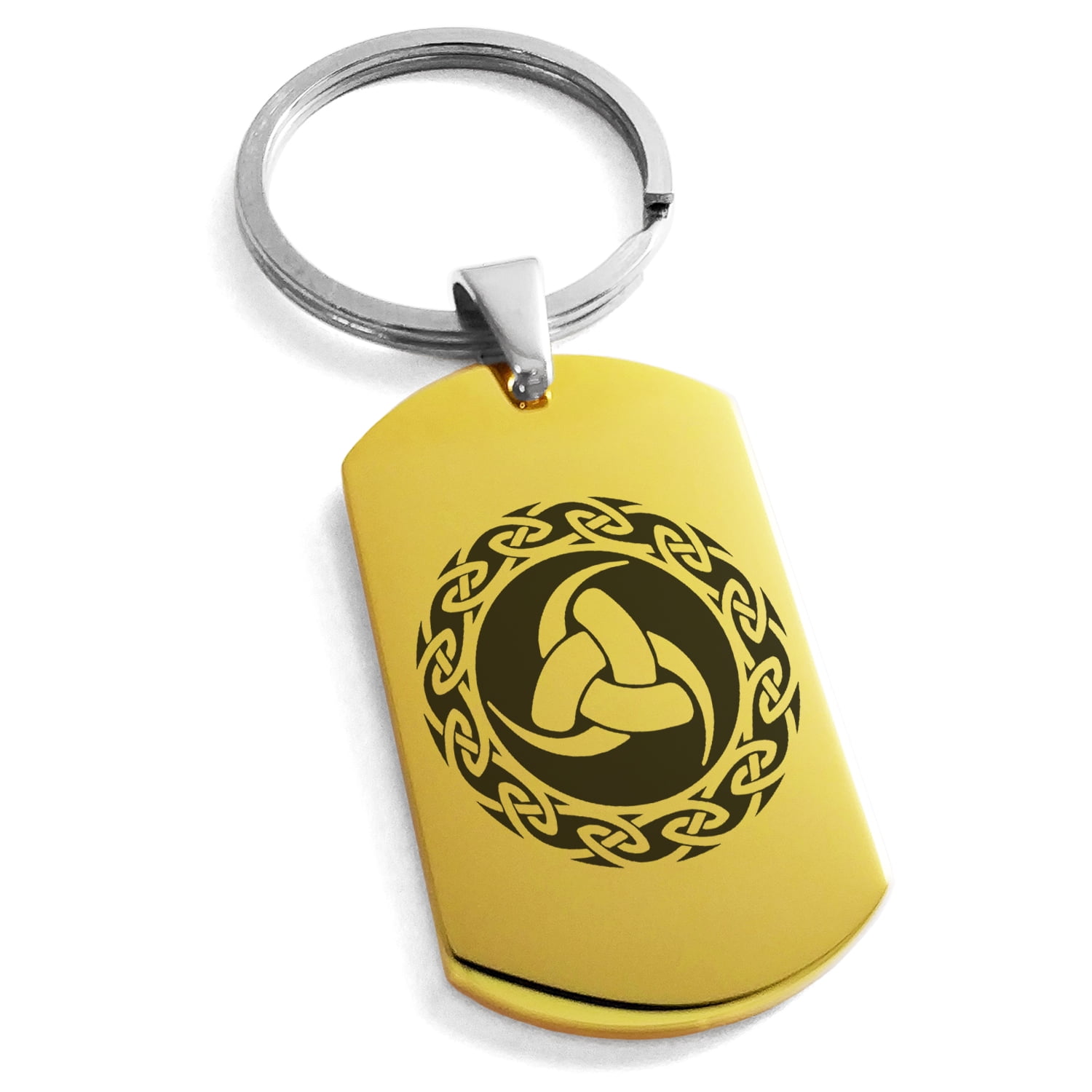 Stainless Steel Triskelion Triple Horn of Odin Viking Engraved Dog Tag ...