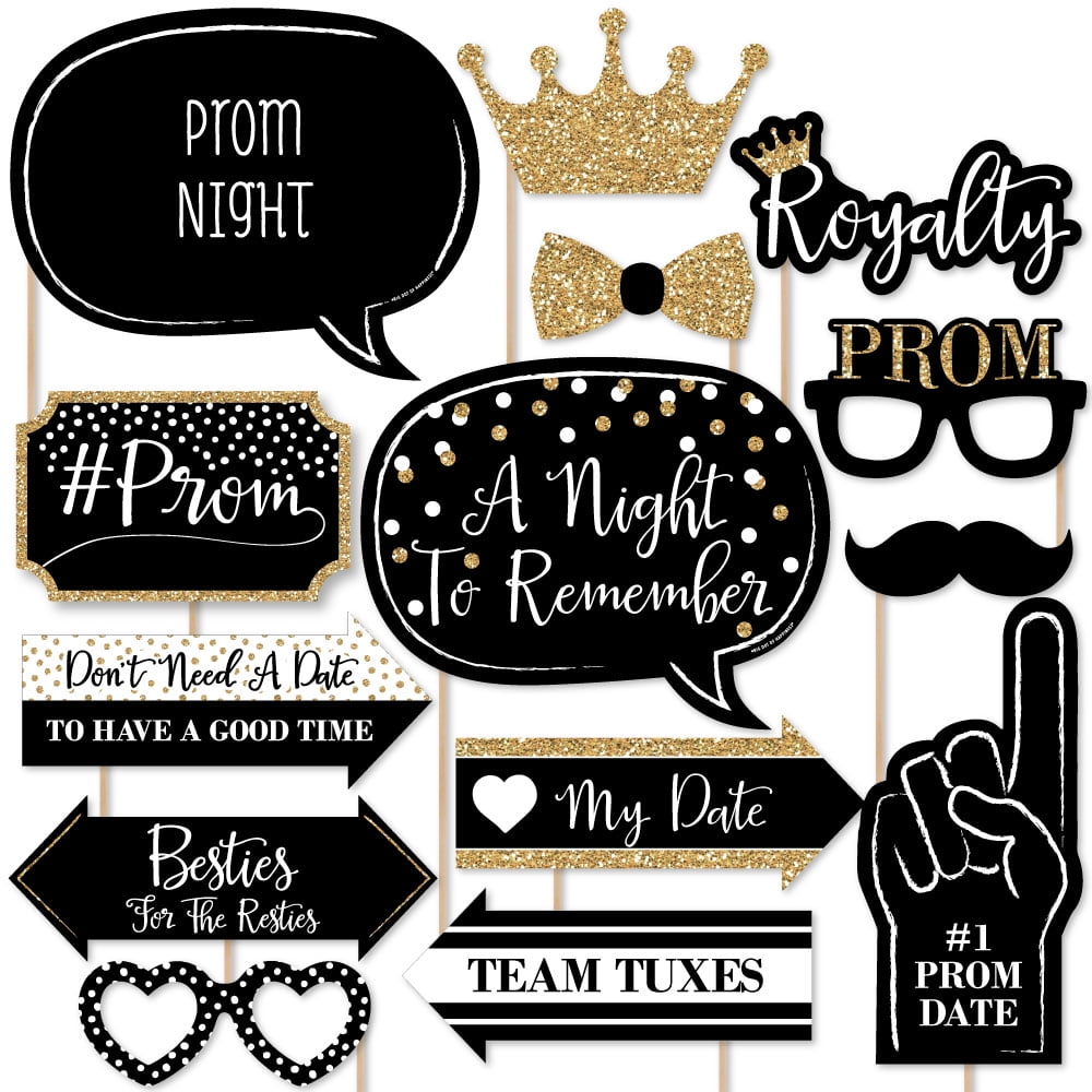 Big Dot of Happiness Prom - Prom Night Photo Booth Props Kit - 20 Count ...