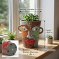Avdolw Modern Abstract Face Shaped Resin Flower Pot, Weather Resistant ...