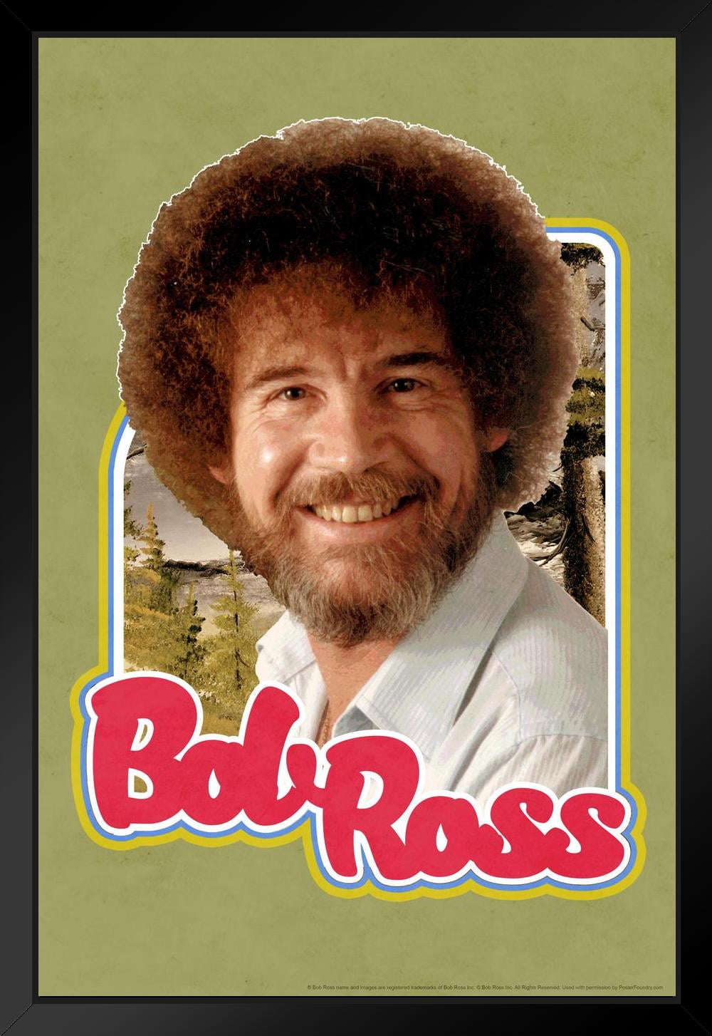 Bob Ross Retro Portrait Green Bob Ross Poster Bob Ross Collection Bob ...