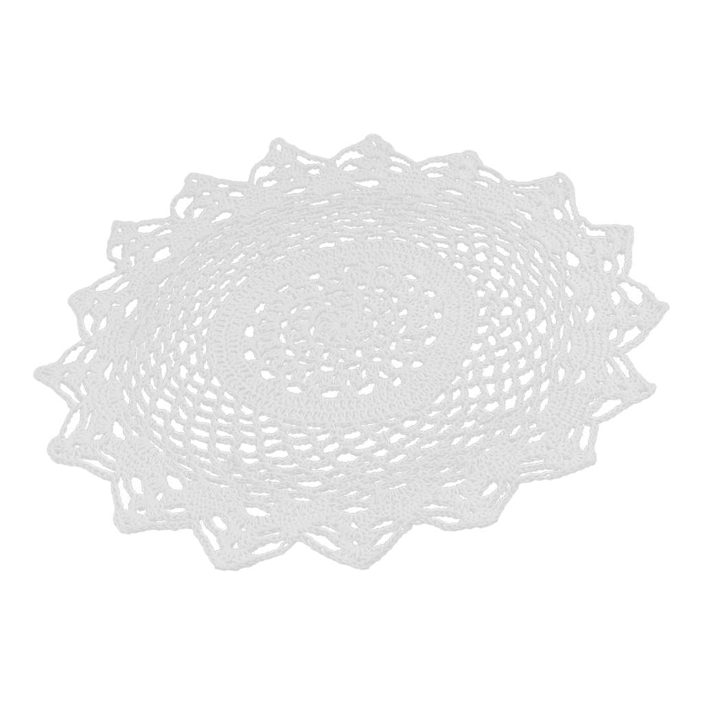Vintage Flower Shape Crochet Lace Doily Doilies Coaster Dinner Kitchen ...