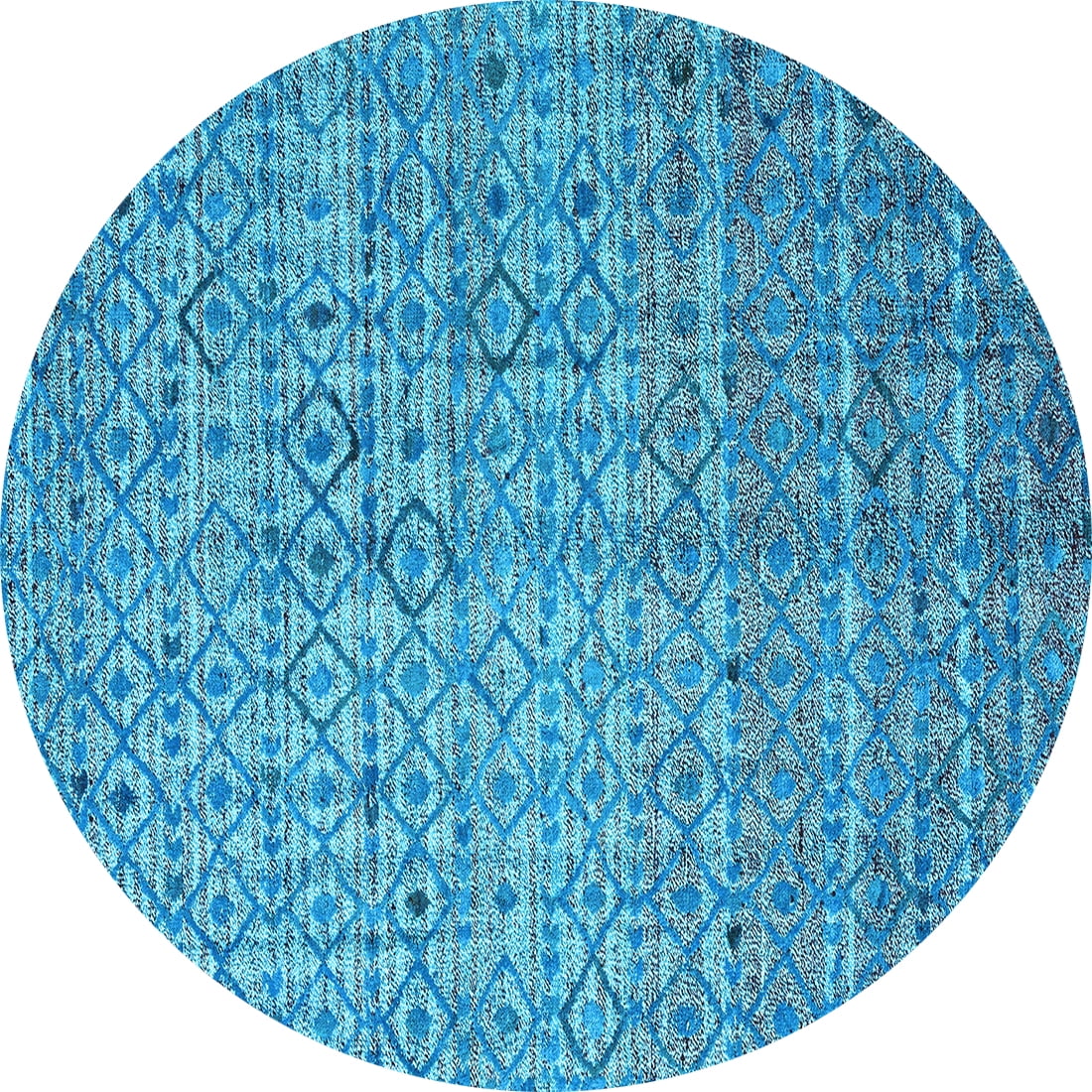 Ahgly Company Indoor Round Abstract Light Blue Modern Area Rugs, 5 ...