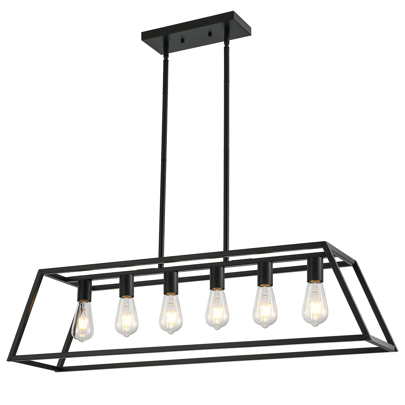 Click here for Xilicon Farmhouse Chandelier Rectangle Black 6 Lig... prices