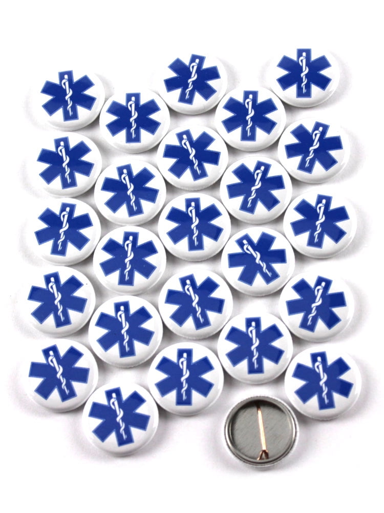 Star of Life EMS Medical Ambulance Symbol Pinback Buttons - 1 Inch ...