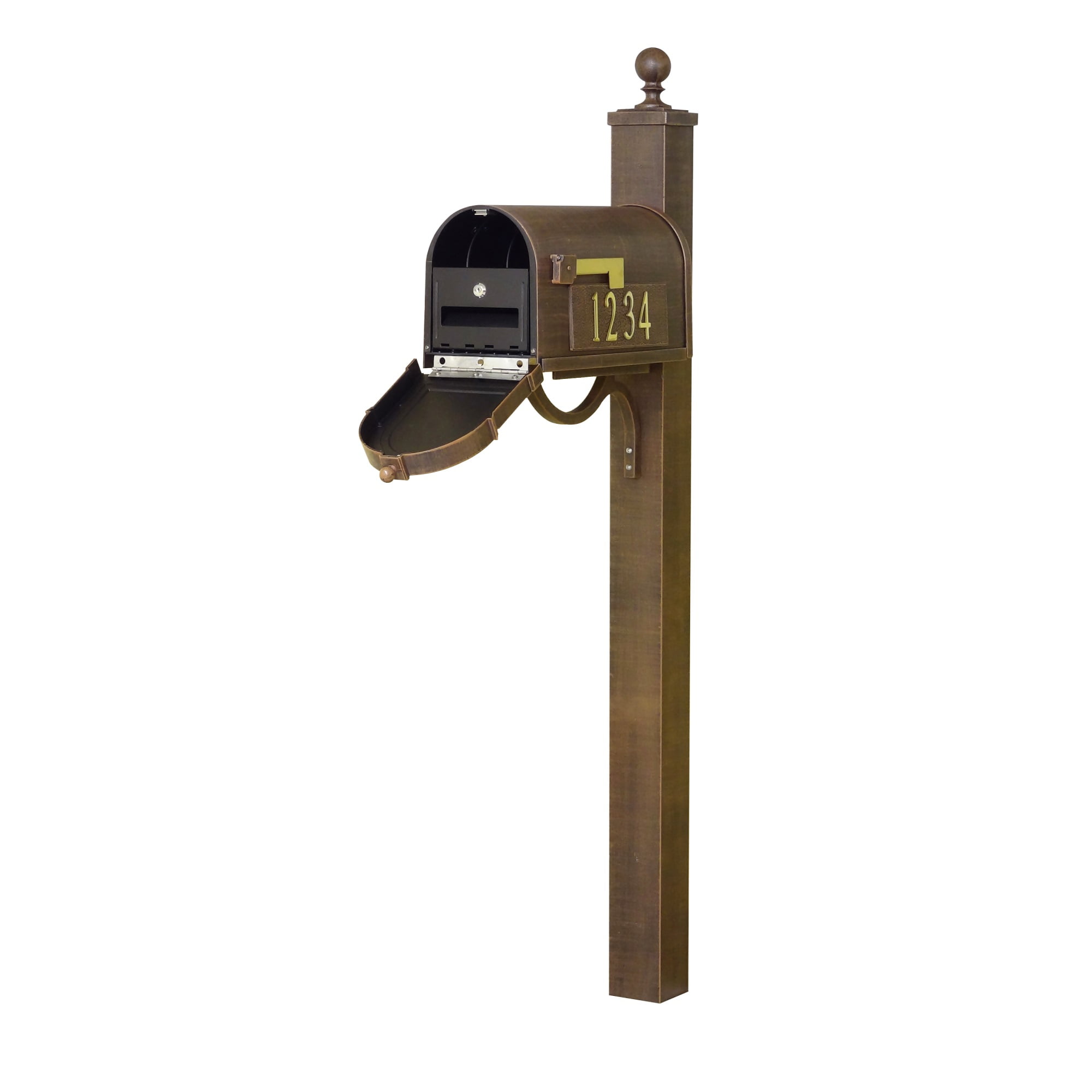 Berkshire Curbside Mailbox with Front and Side Address Numbers, Locking ...