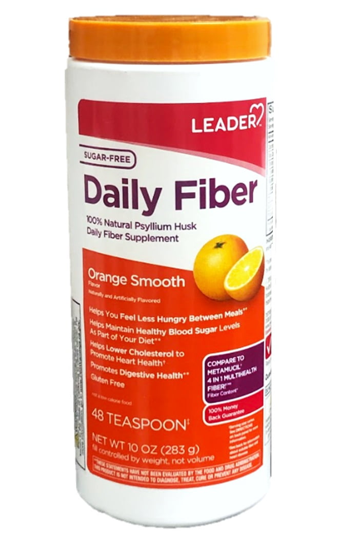 Leader Daily Fiber Powder, Orange Smooth Flavor, 10 oz - Walmart.com