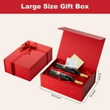 Large Red Gift Box with Lids: 13.5×10×5 inches Packaging with Magnetic ...