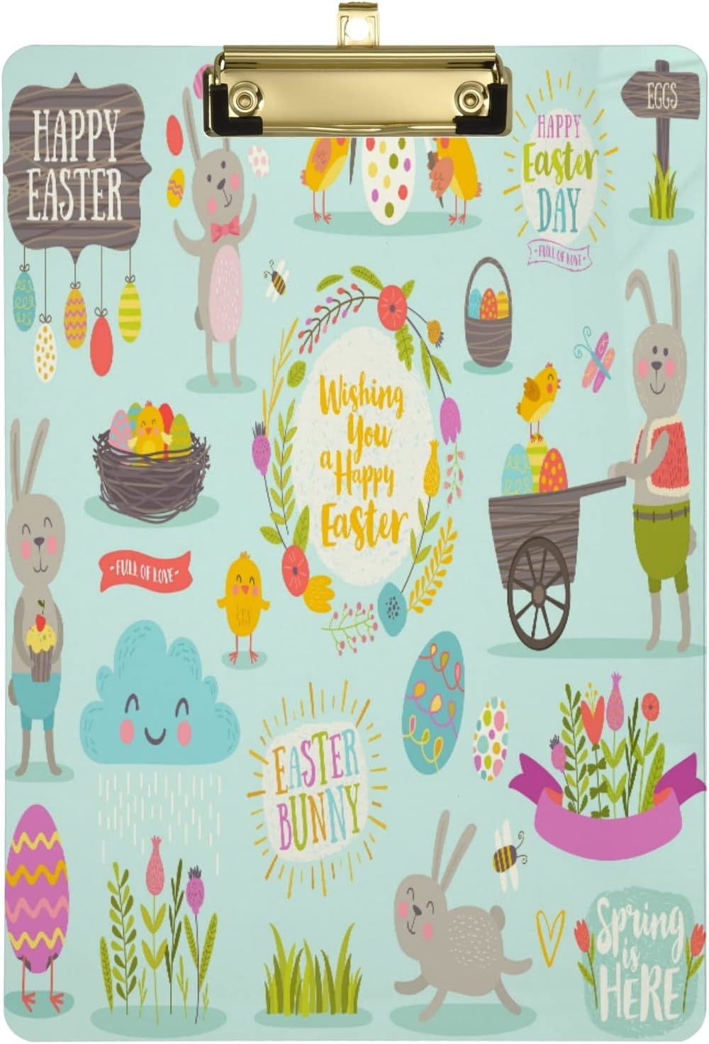 FMSHPON Cute Easter Cartoon CharactersElements Clipboard Hardboard Wood ...