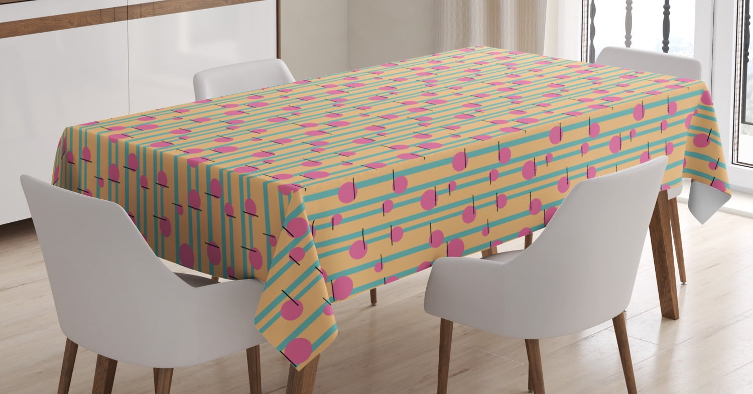 Circle Pattern Tablecloth, Geometric Art Design with Contemporary ...