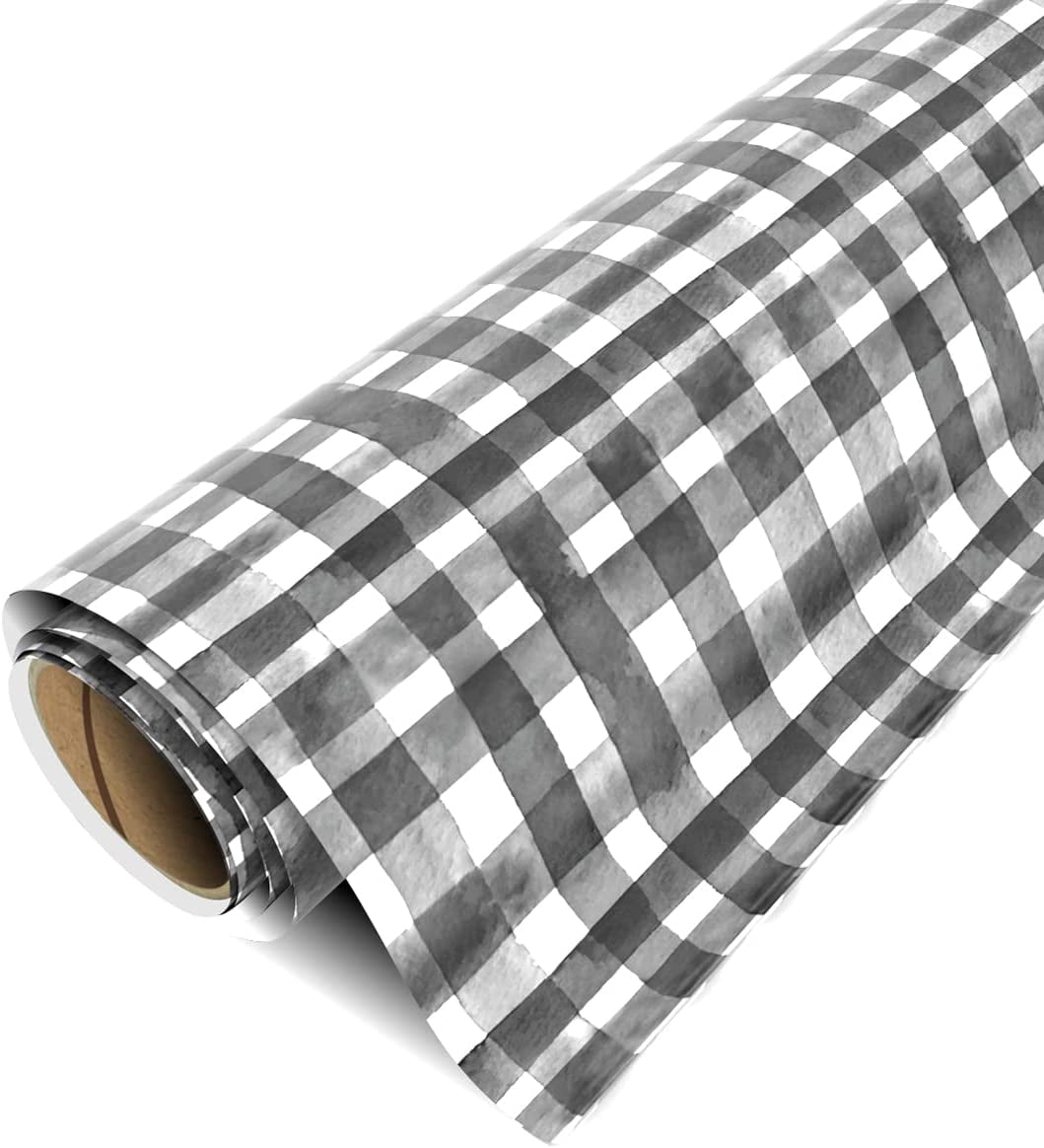 easypatterns plus pre-masked htv 12" x 1yd roll - iron on heat transfer vinyl (watercolor plaid ...