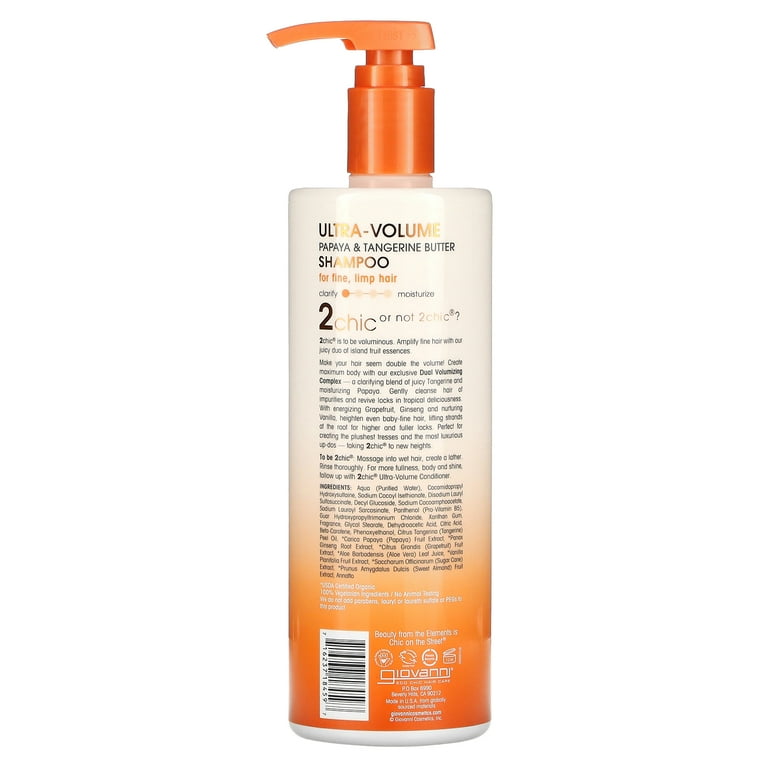 GIOVANNI 2chic Ultra Volume Hydrating Shampoo for Fine Hair Tangerine Papaya Butter 24 oz Walmart