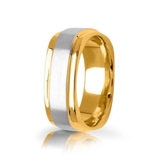 Genuine 14k Yellow White Yellow Gold Polished Satin Stylish Two Tone ...
