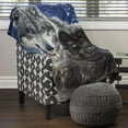Super Soft Plush Fleece Throw - Eclipse Wolves Design, Machine Washable ...