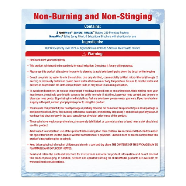 Neilmed Kids NeilMed Sinus Rinse Saline Packets - 250 Count, Expiration ...