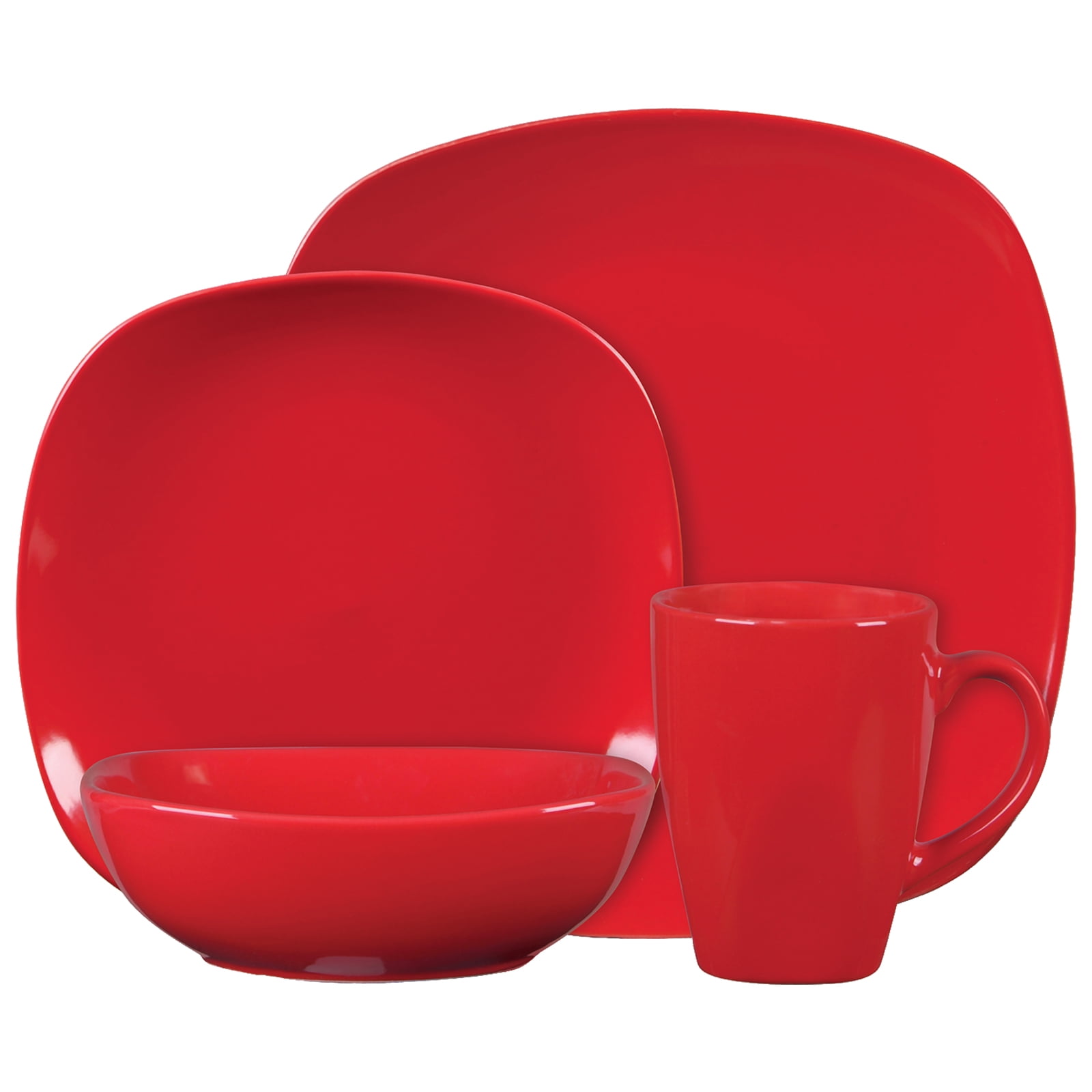 Gibson Canby Park 16 Piece Dinnerware Set- Red - Walmart.com