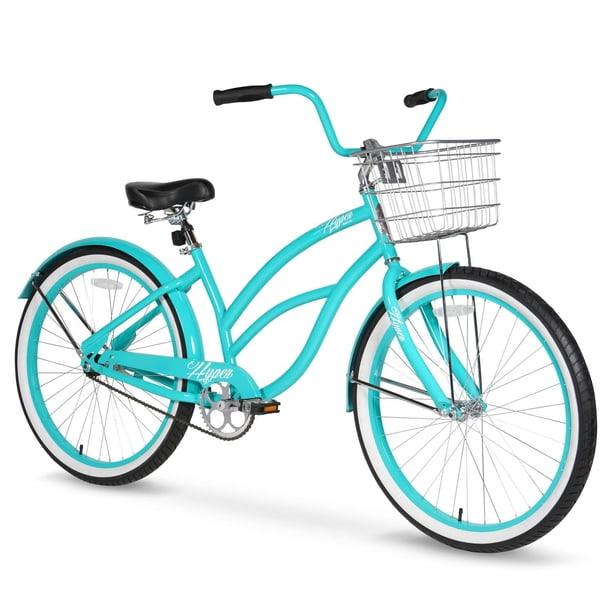 Hyper Bicycles 26” Commute Bike with Basket, Adults 13+ Years, Neon ...