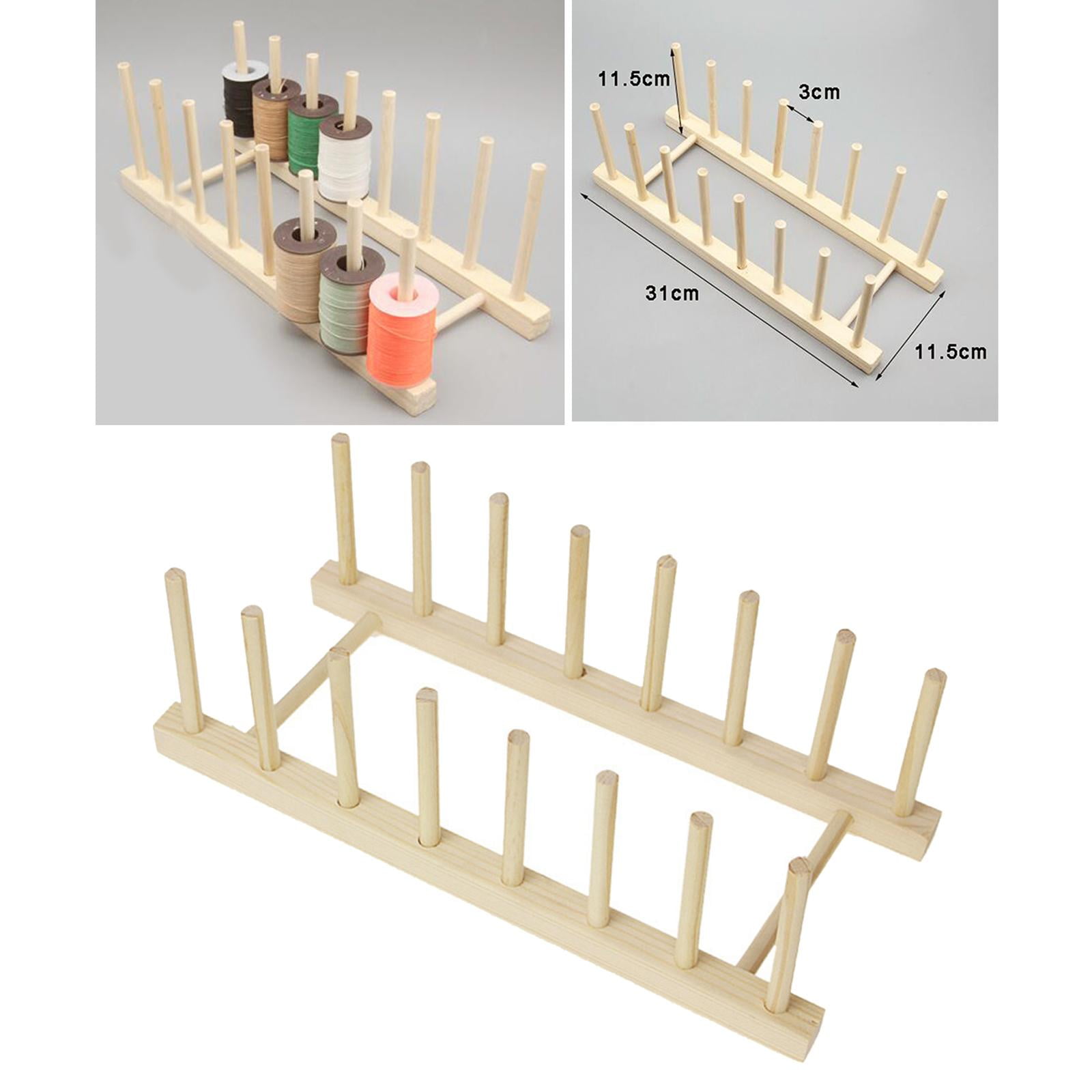 Wooden 8/16 Peg Spool Holder Sewing Thread /Storage Stand - Large ...