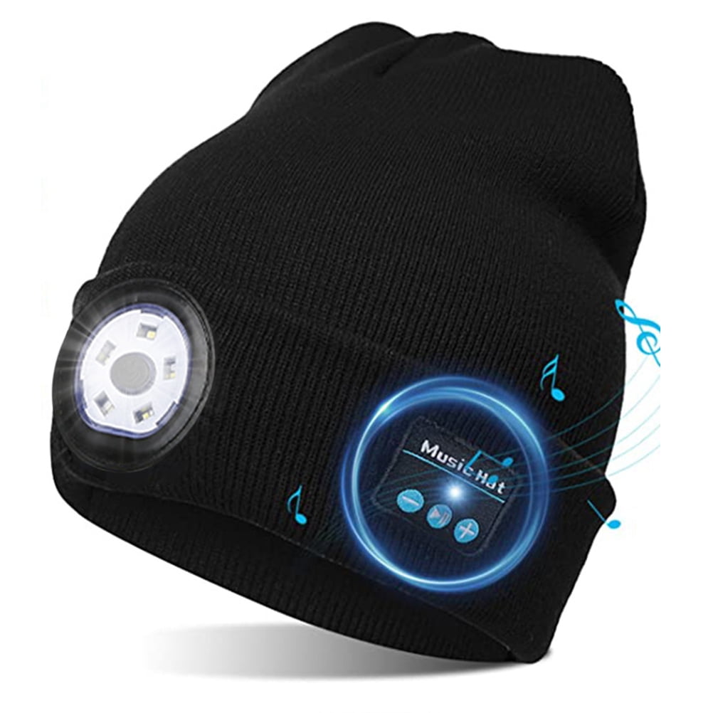 Gorro LED Bluetooth 5.0 con luz LED, altavoces estéreo integrados y ...