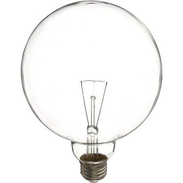 GE 25-Watt G25 Globe Light Bulb, Crystal Clear, Medium Base, Round ...