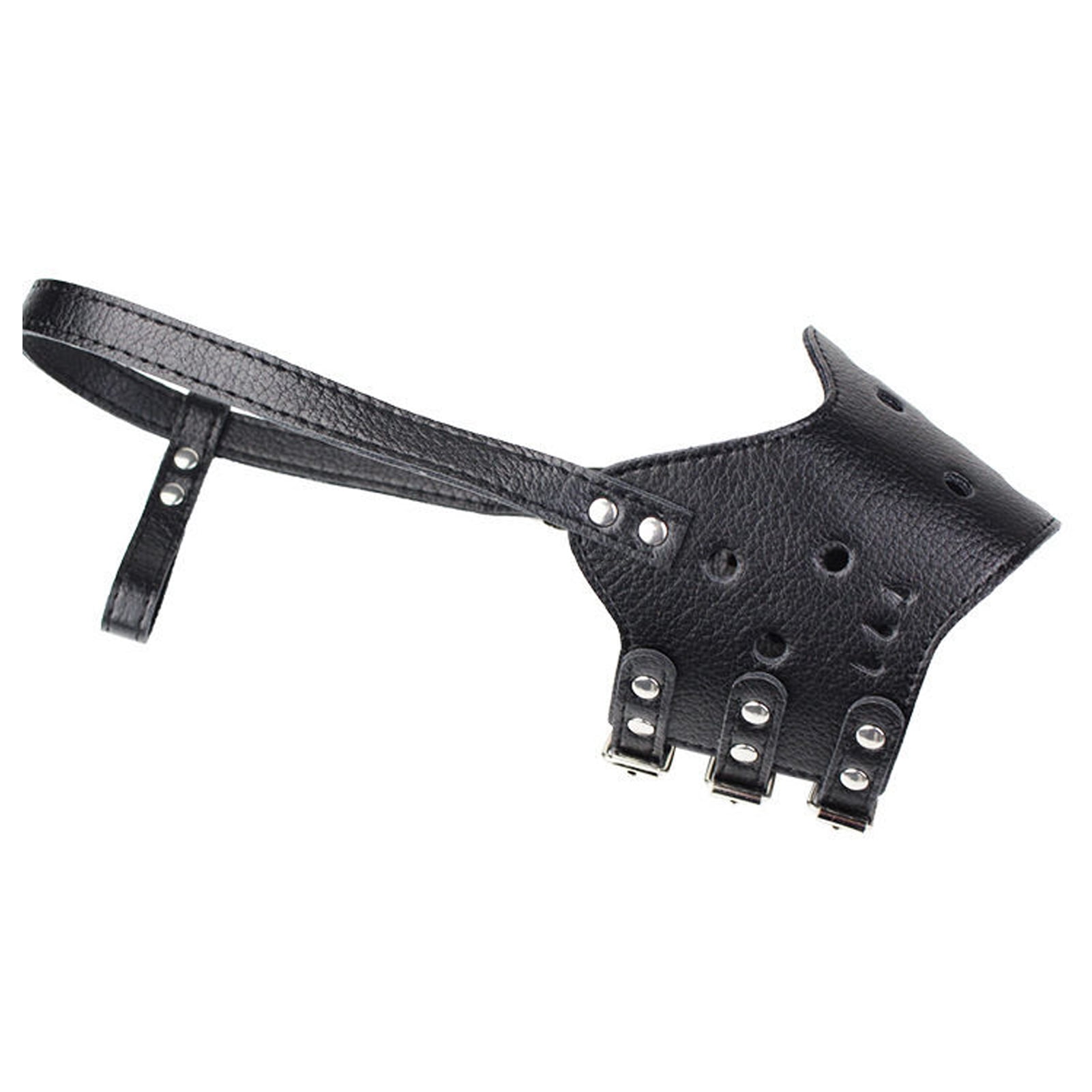Opolski Dog Anti Barking Biting Faux Leather Muzzle Adjustable Mouth ...