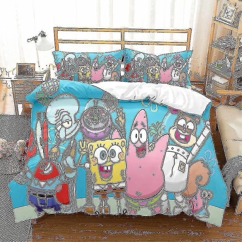 Spongebob Squarepants Series Printed Quilt Cover Two-piece Set Three ...