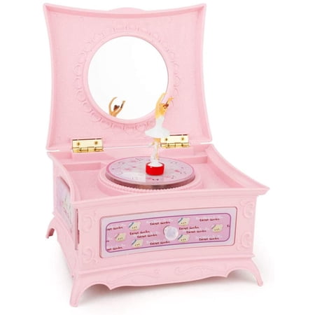 Girl's Musical Jewellery Storage Box, with Spinning Ballerina, Makeup ...