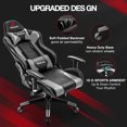 JONPONY Gaming Chair Office Chair PU Leather with Adjustable Headrest ...