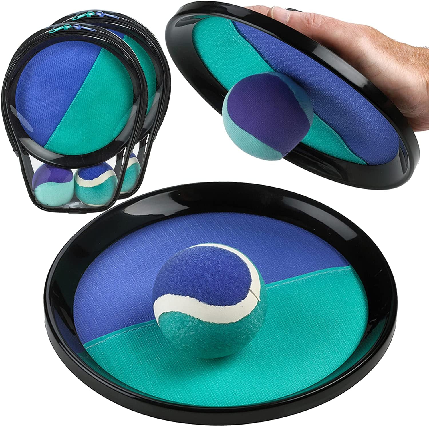 Kicko Toss and Catch Toys Paddle Mitts and Balls - 2 Sets Perfect for ...