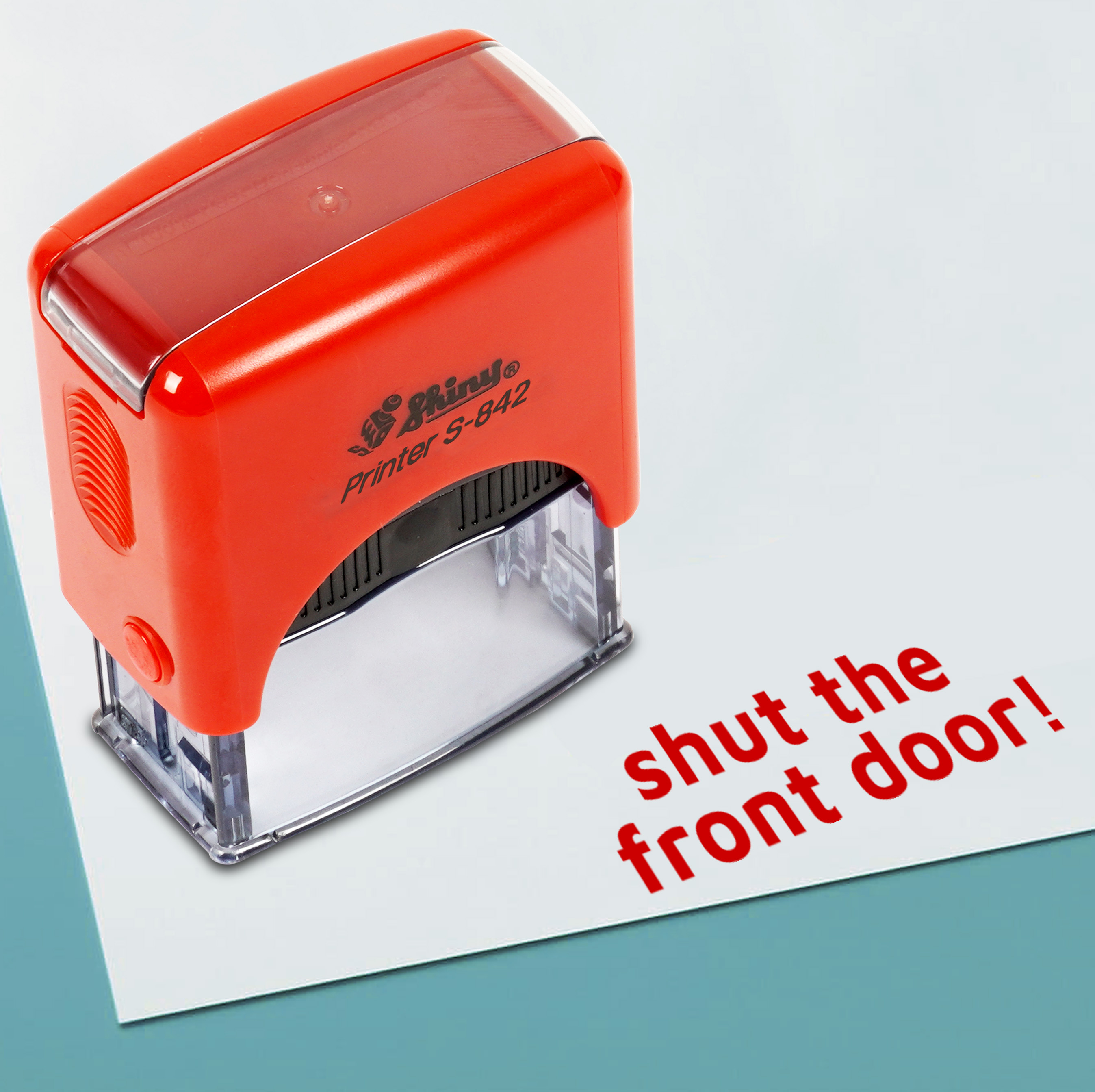 Printtoo Shut The Front Door! Self Inking Rubber Stamp Pre,Inked Office ...