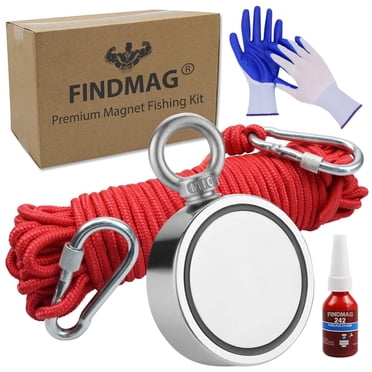 ULIBERMAGNET Fishing Magnet Kit, 1000lbs Strong Large Neodymium Fishing ...