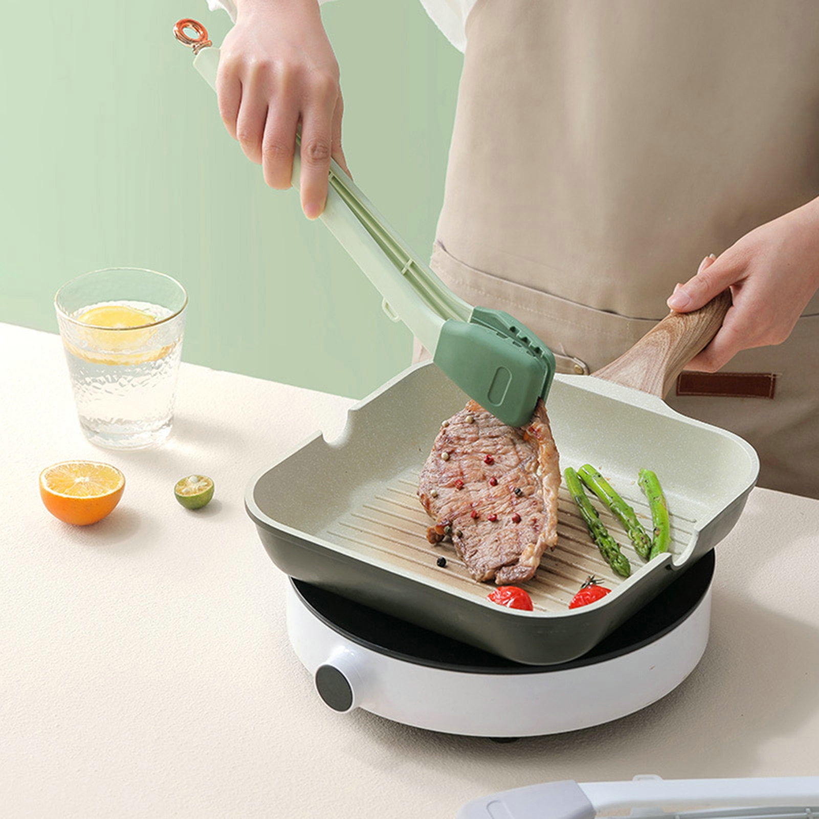 Reheyre BBQ Clip - Heatproof, Long Handle, Food Grade Silicone Head ...