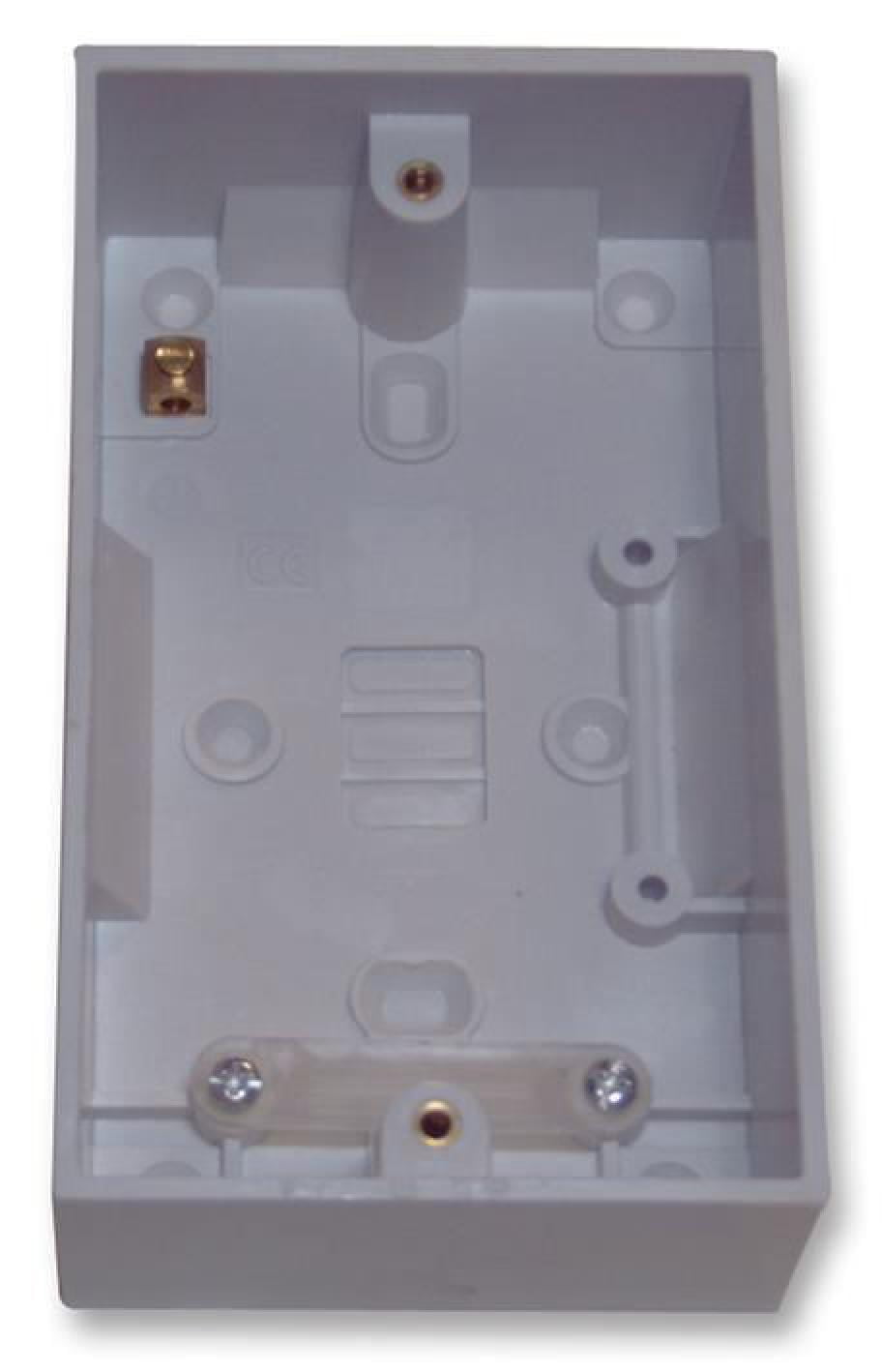 PRO ELEC 2-Gang White Surface Mount Pattress Box with Cable Clamp 45mm ...