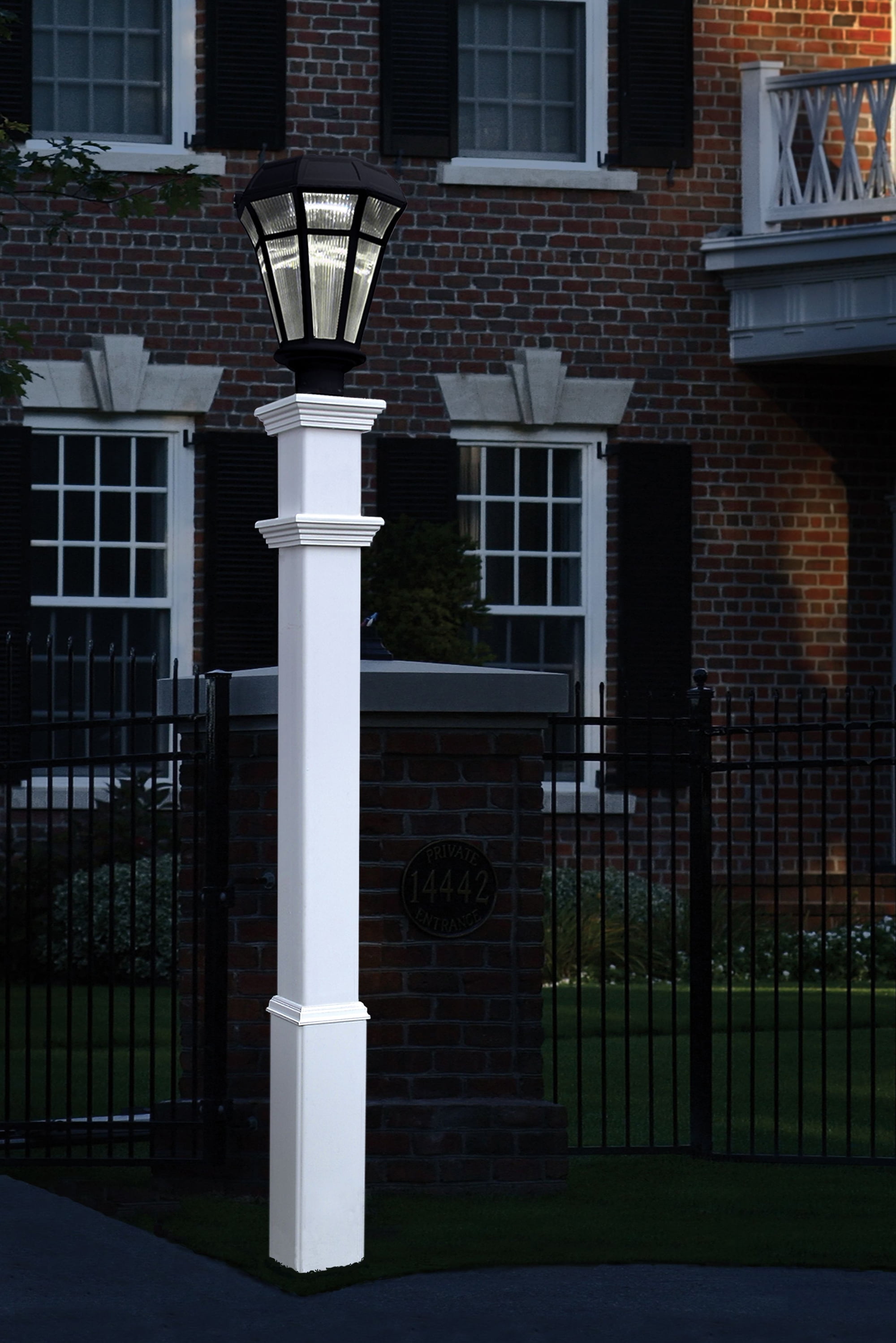 Vita 6"L x 6"W x 74"H Sturbridge Vinyl Lamp Post, White, VA94428 ...
