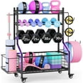 Dumbbell Rack, Adjustable Weight Rack for Home Gym Storage, All-in-One ...