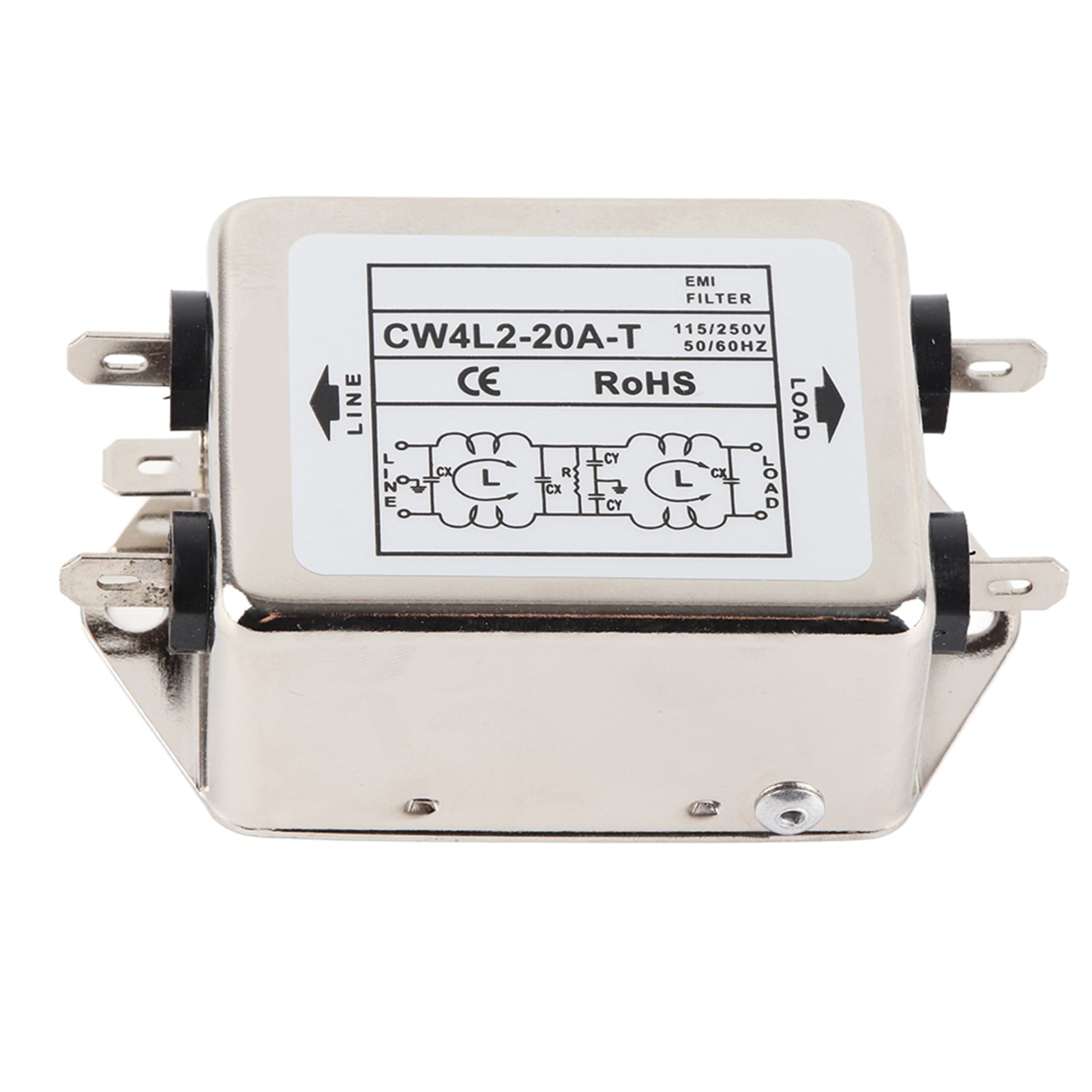 Mains Filter 250V, EMI Filter Terminal 115V, 250V 20A 50,60Hz ...